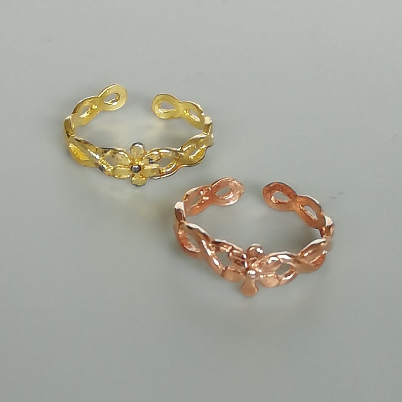 Flower Toe Ring Gold Toe Ring Rose Gold Toe Ring Feet - Etsy