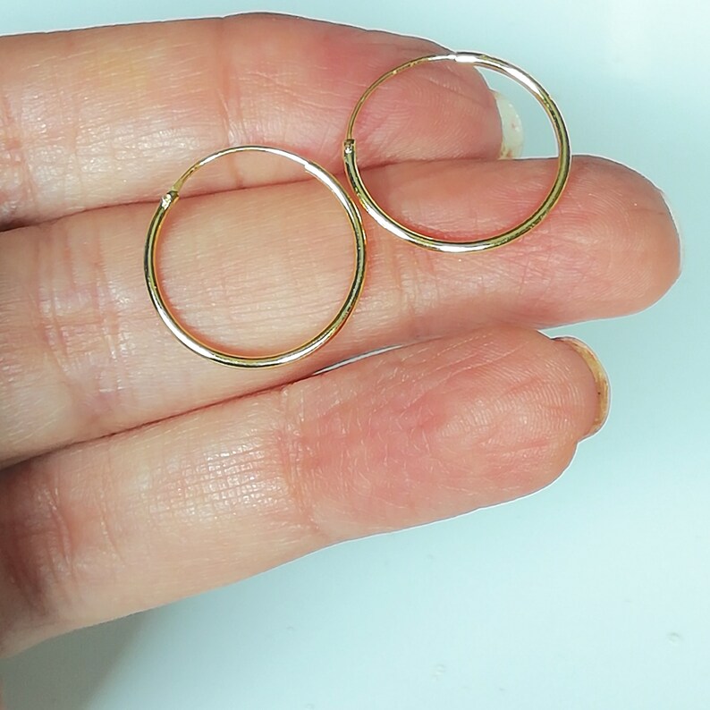 Gold hoop earrings 18mm gold dipped hoops Endless ear | Etsy