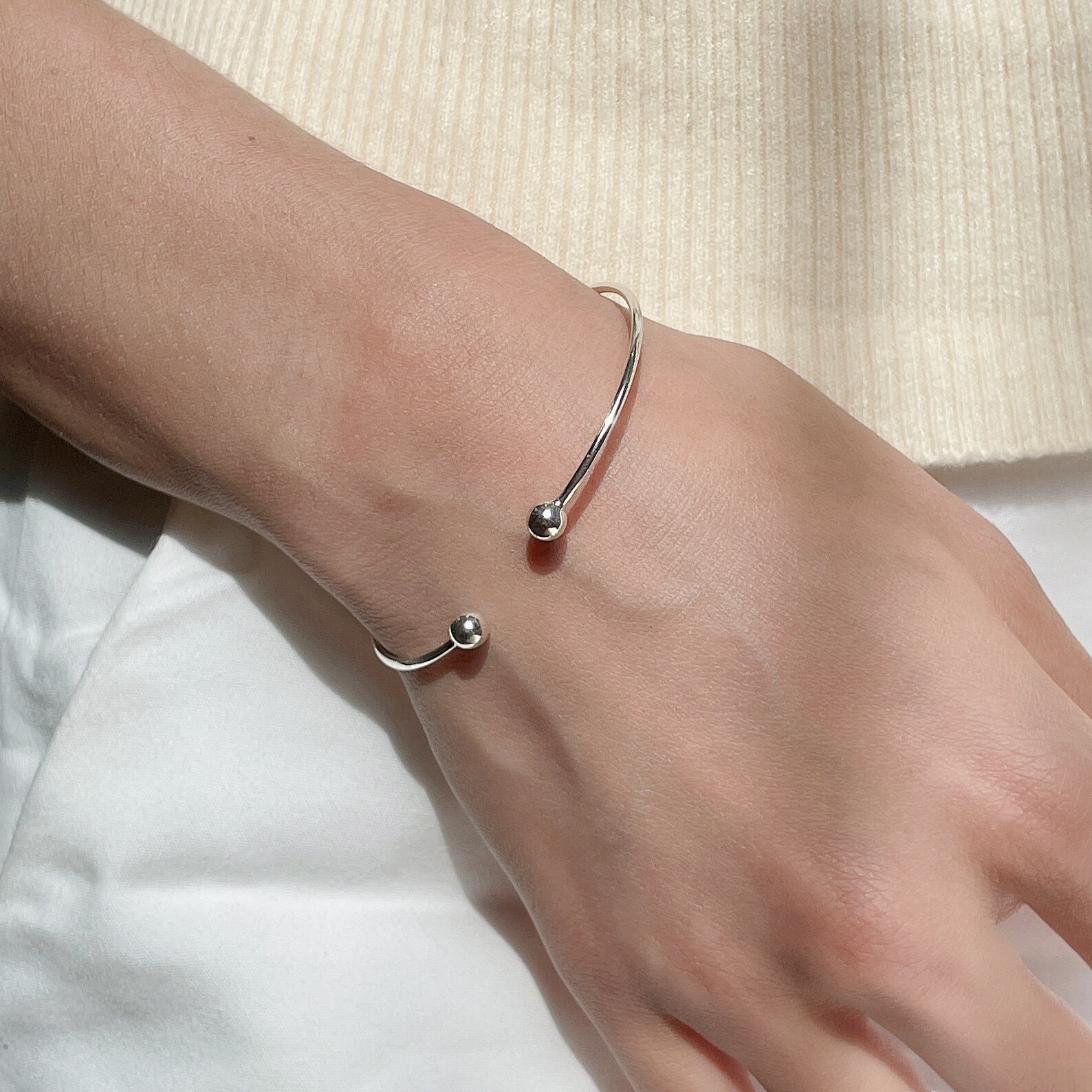 Sterling Silver Wrist Bangle Silver Bangle Open Ended - Etsy