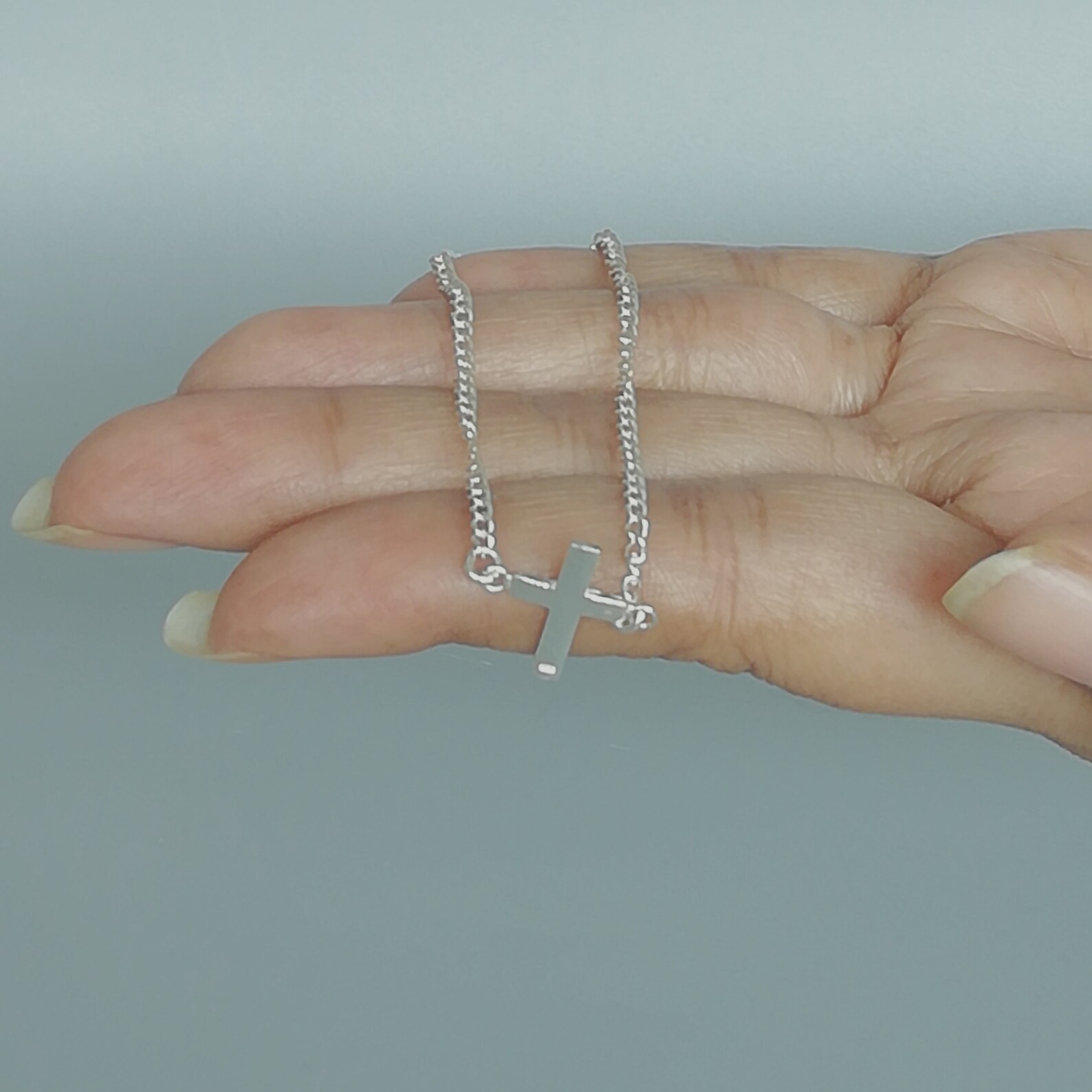 Cross bracelet Sterling silver charm bracelet Religious | Etsy