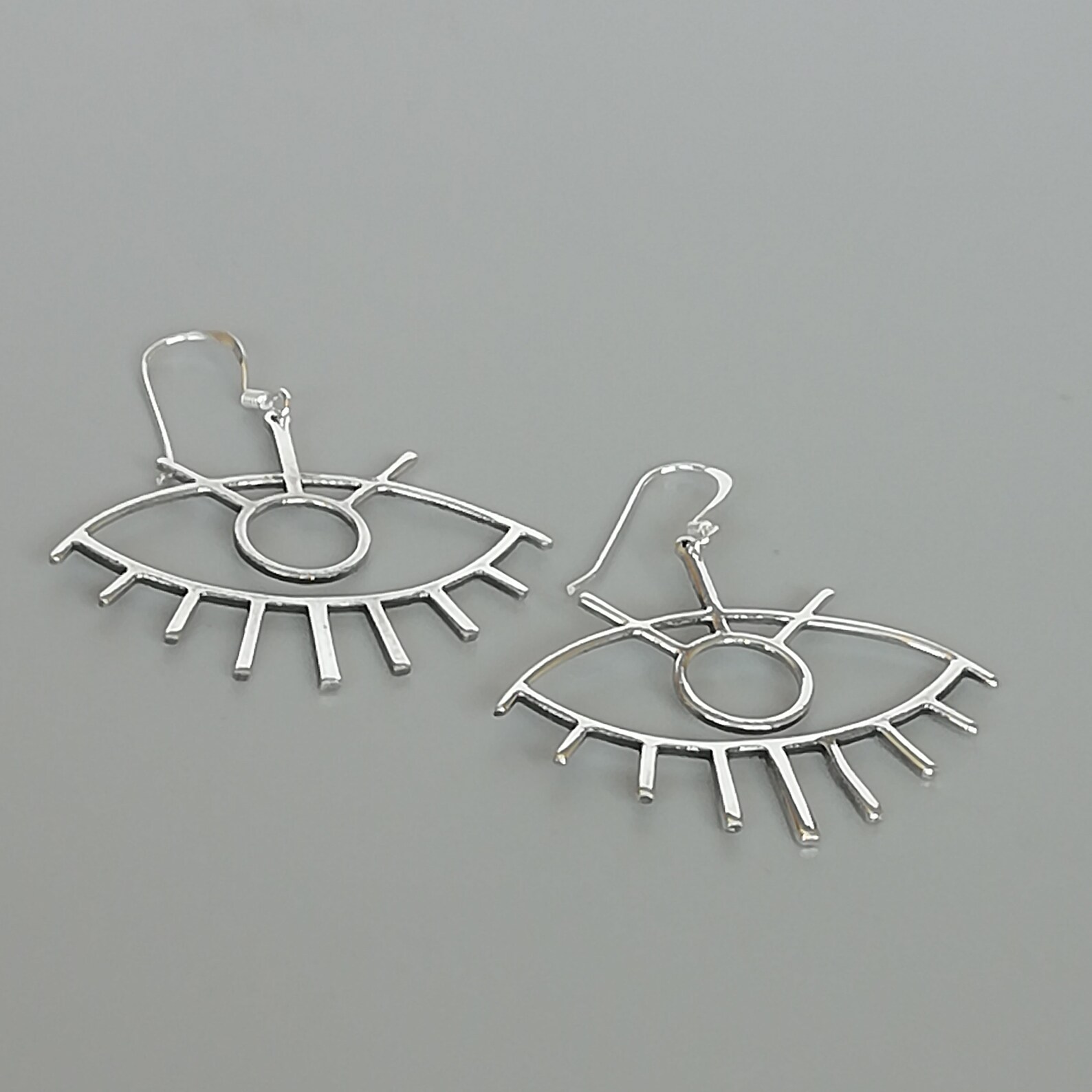 Sterling Silver Evil Eye Earrings Big Eye Ear Danglers - Etsy