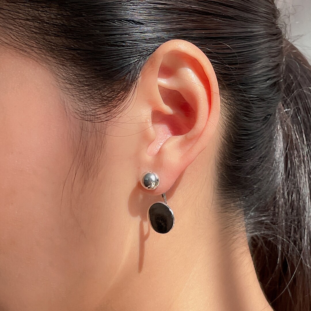 Round Ear Jacket | Ball Ear Jacket | Silver Earrings | Bohemian Jewelry ...