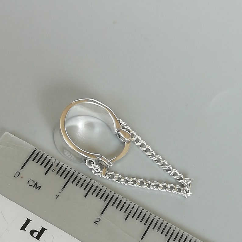 Sterling Silver Chain Hoops Long Chain Hoops Minimalist - Etsy