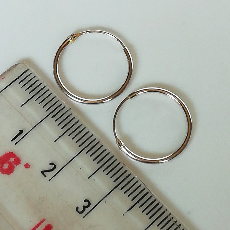 16mm Silver Hoops Silver Hoop Earrings Silver Jewelry - Etsy