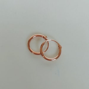 10mm Pink Hoops | Rose Gold Hoops | Tiny Hoops | Silver Jewelry ...