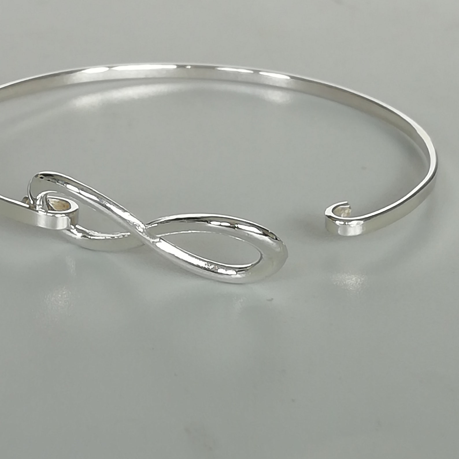 Infinity Bangle Sterling Silver Bangle Cuff Bracelet - Etsy