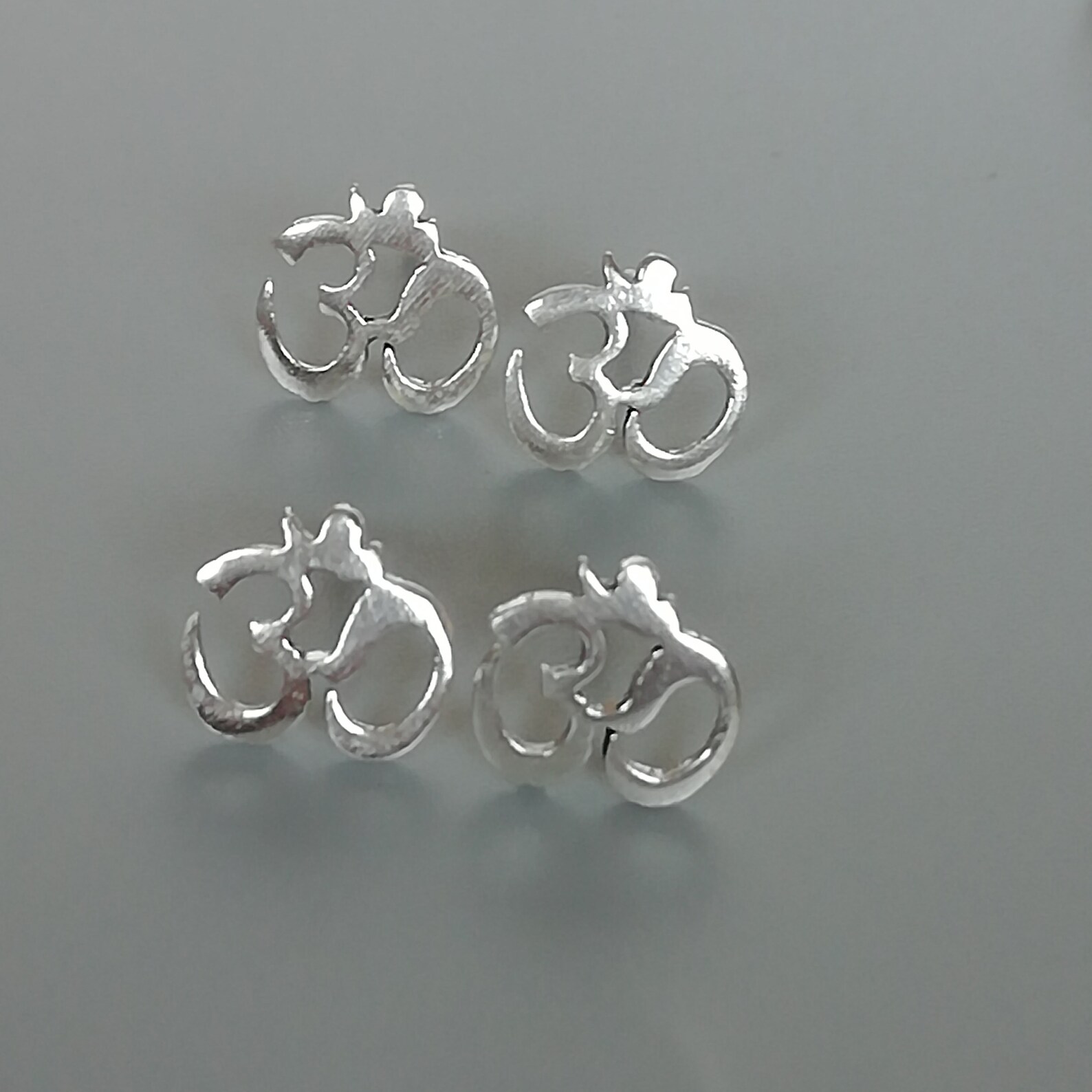 Set of Gold and Silver OM Earrings Sterling Silver Spiritual - Etsy