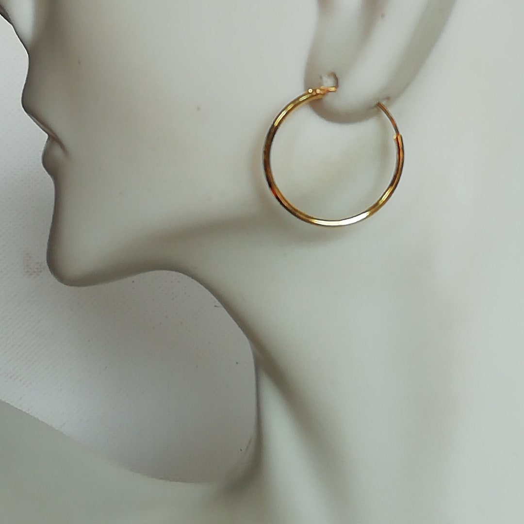 Gold Hoop Earrings | 18mm Gold Dipped Hoops | Endless Ear Hoops ...