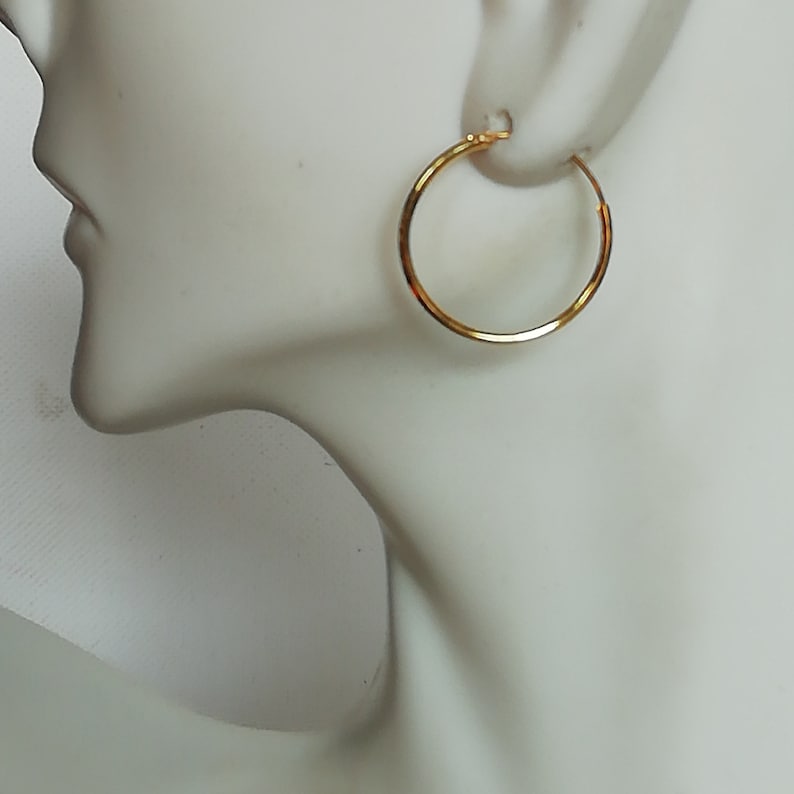 Gold Hoop Earrings 18mm Gold Dipped Hoops Endless Ear - Etsy