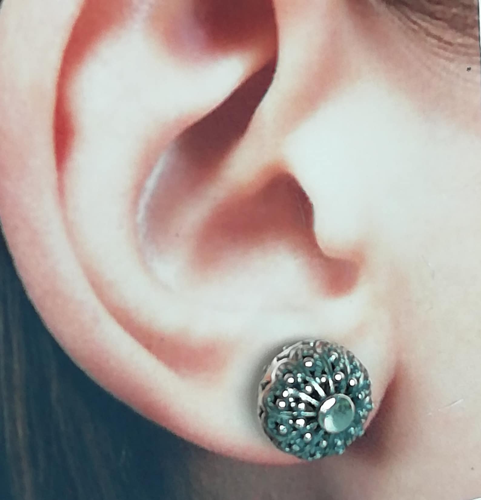 Filigree Ball Earrings Ethnic Ball Ear Stud Sterling - Etsy