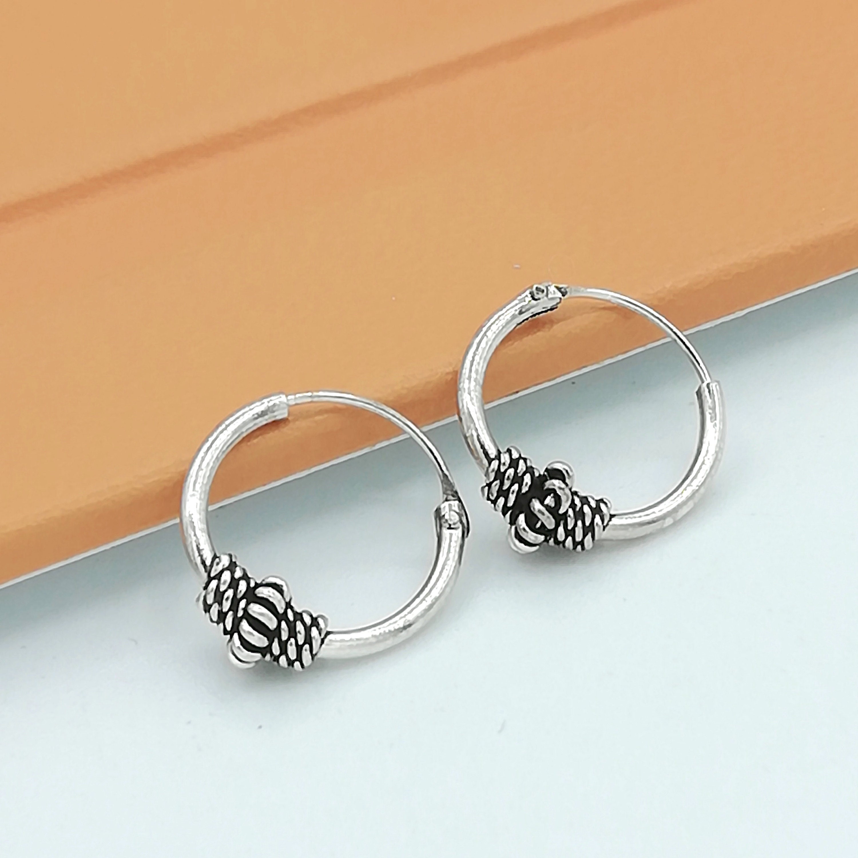 Small Bali Hoops | 12 Mm Silver Hoops | Twisted Wire Hoops | Ethnic ...