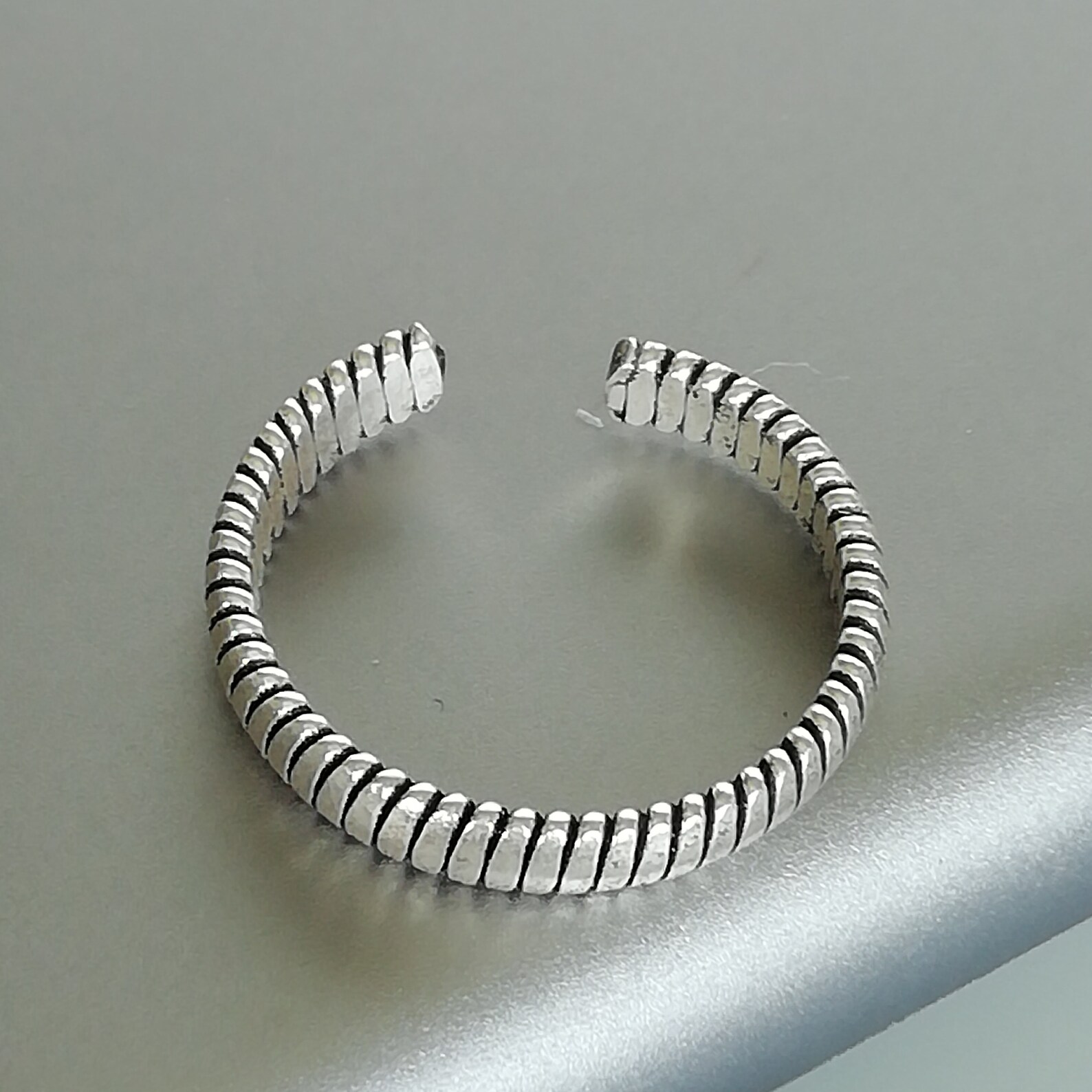 Twisted toe ring Silver body jewelry Boho toe ring Feet | Etsy