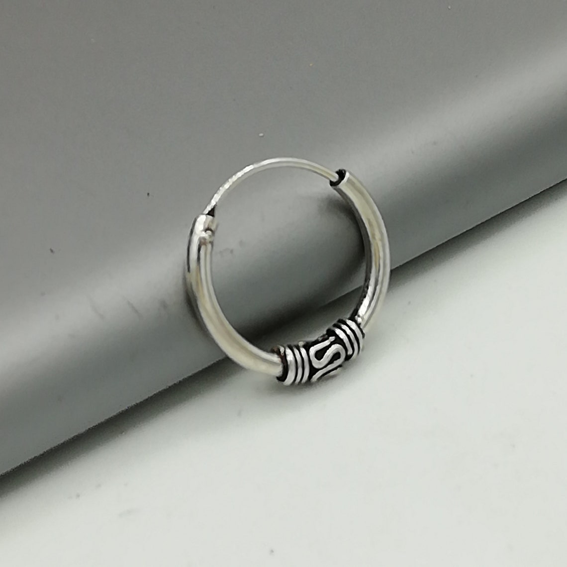 Small Bali Hoops 14 Mm Silver Hoops Ear Hoops Ethnic - Etsy