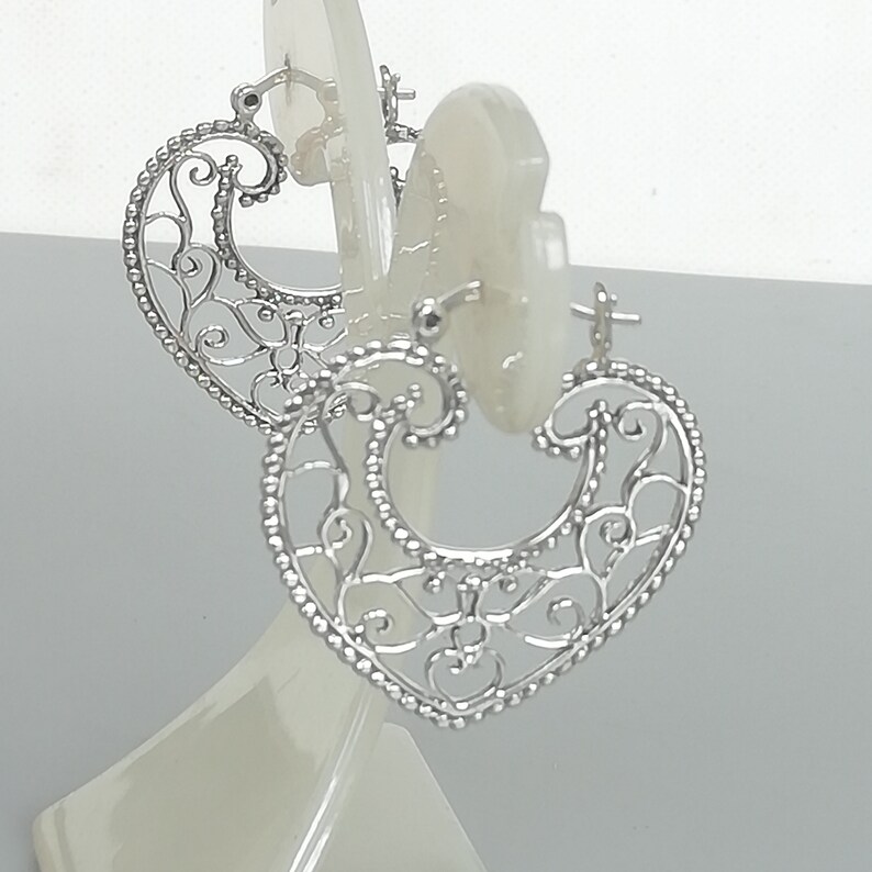 Sterling Silver Filigree Hoops Indian Hoops Bohemian Hoops | Etsy