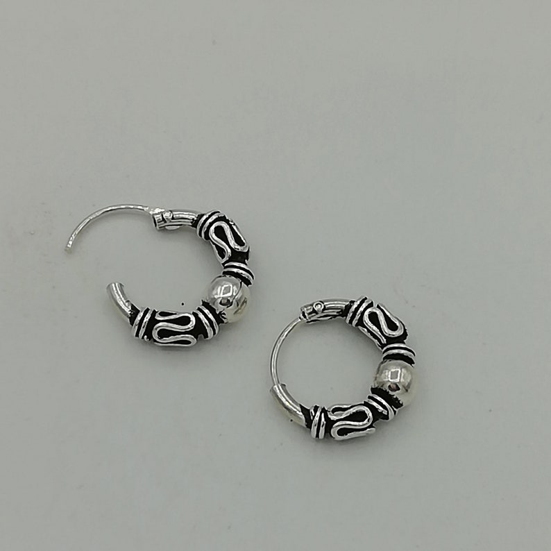 Bali Silver Hoops 12mm Silver Hoops Sliver Ball Hoops - Etsy