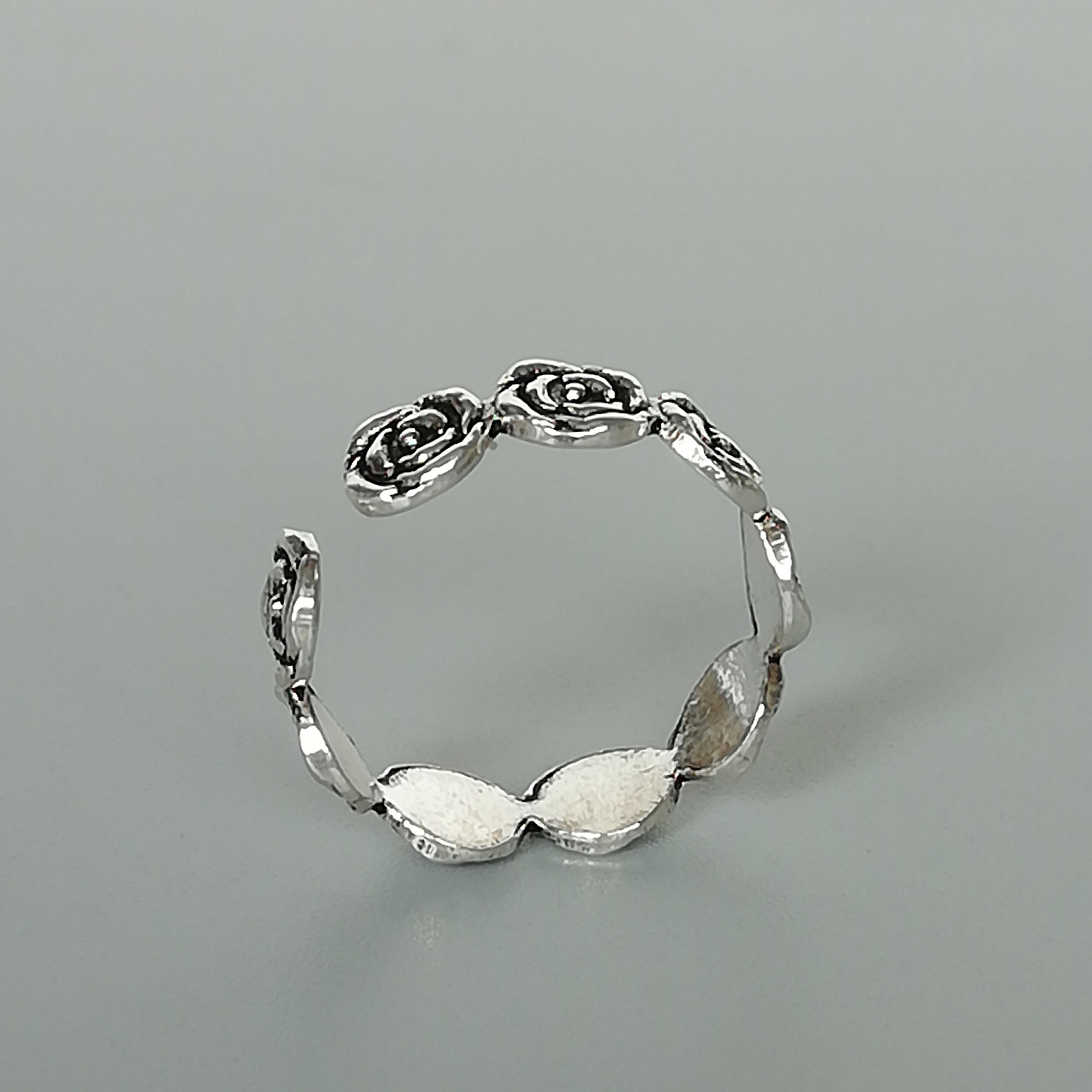 Sterling Silver Roses Toe Ring | Bohemian Toe Ring | Silver Body ...