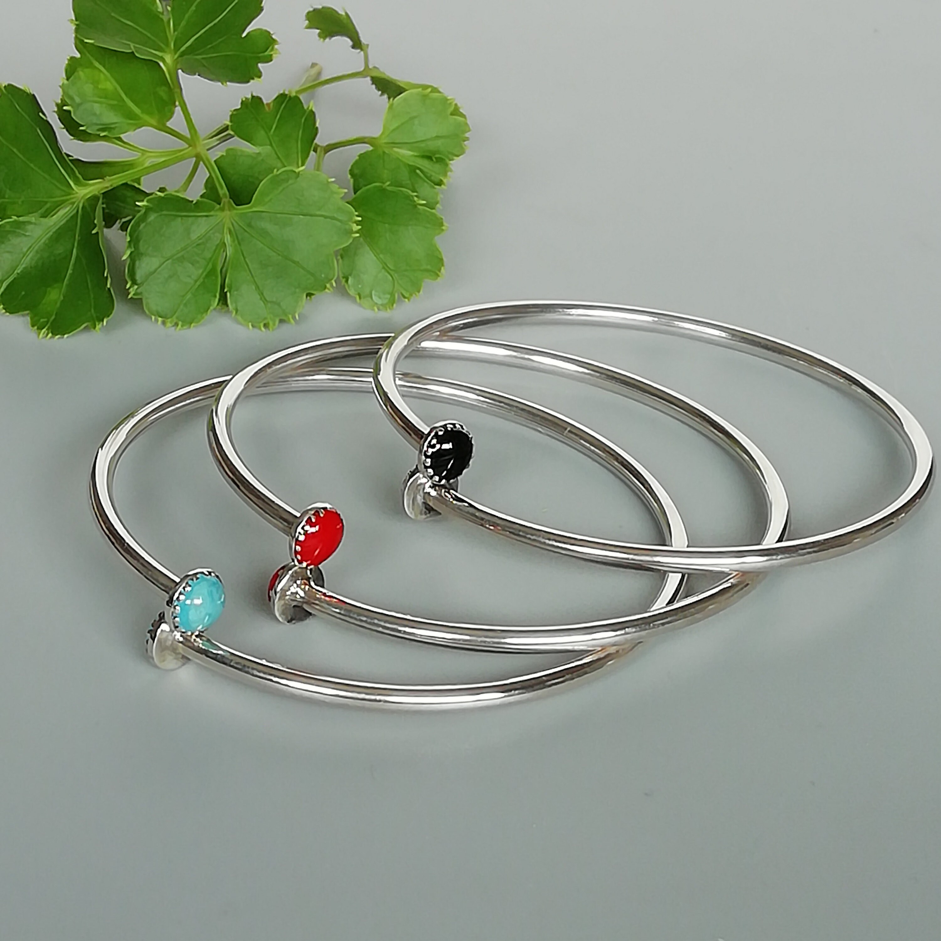 Red Stone Bracelet | 925 Sterling Silver Bracelet | Open Ended Wrist ...