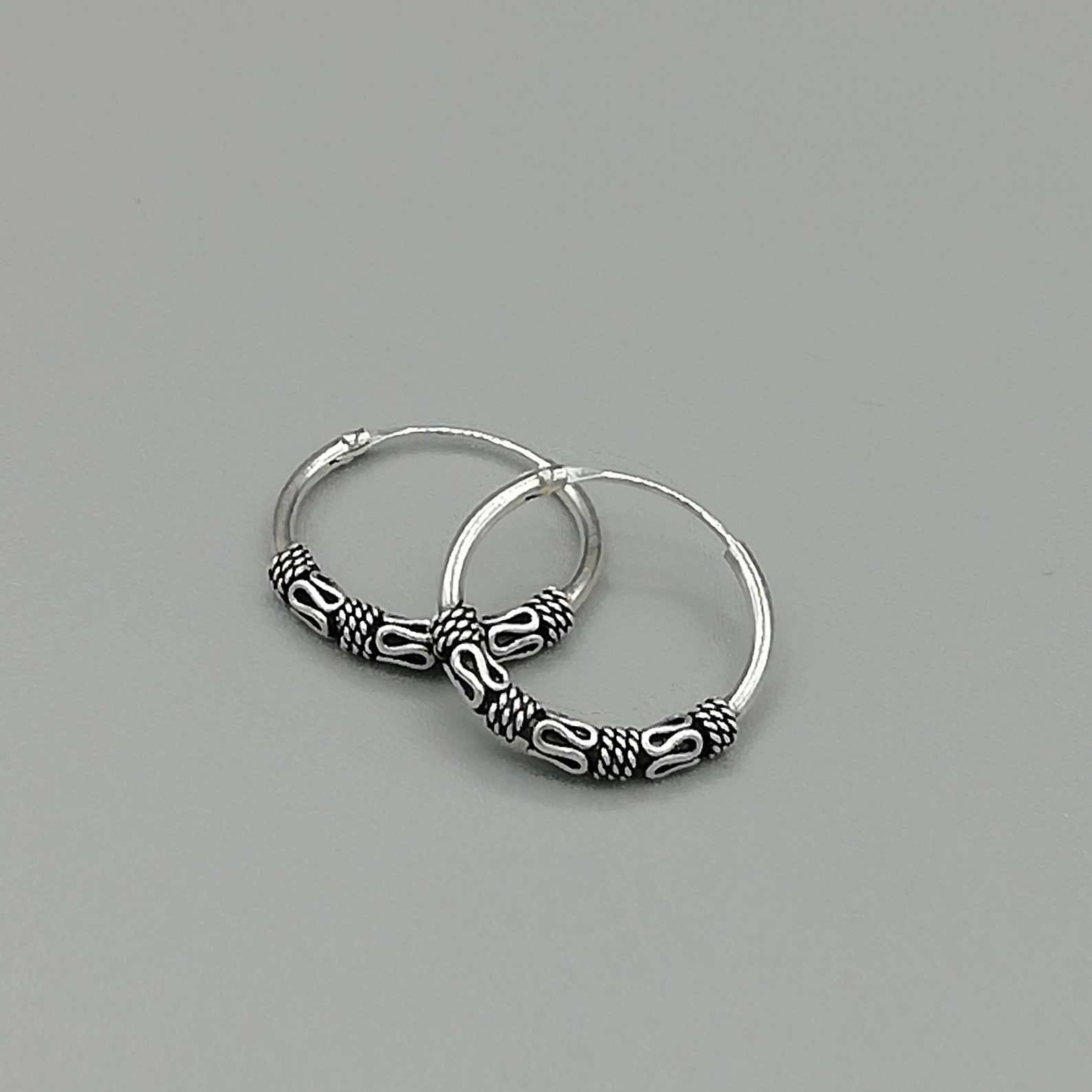 Ethnic Bali Hoops 16 Mm Silver Hoops Tribal Hoop Earrings - Etsy