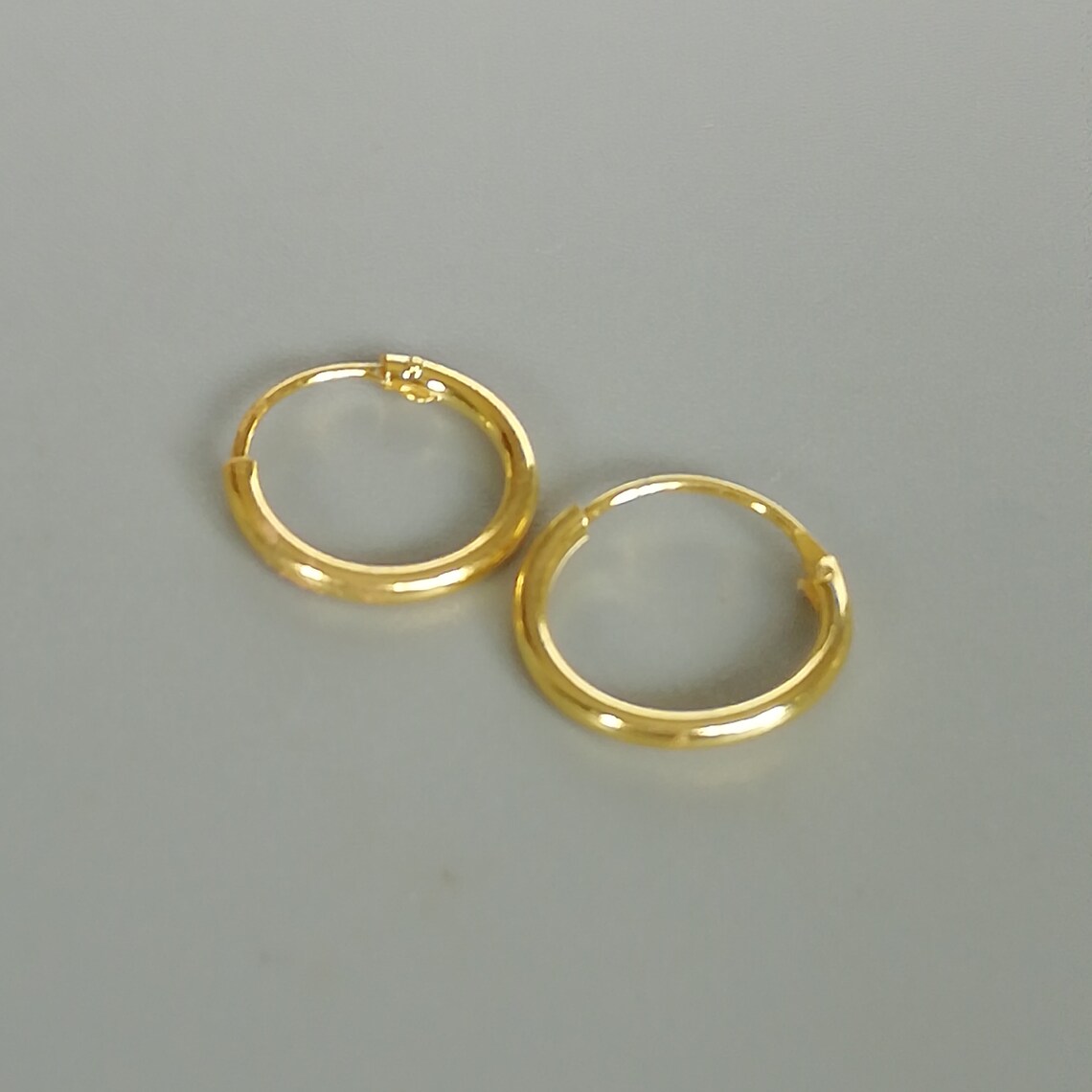 Gold hoop earrings 10 mm gold plated hoops 16 gauge gold | Etsy