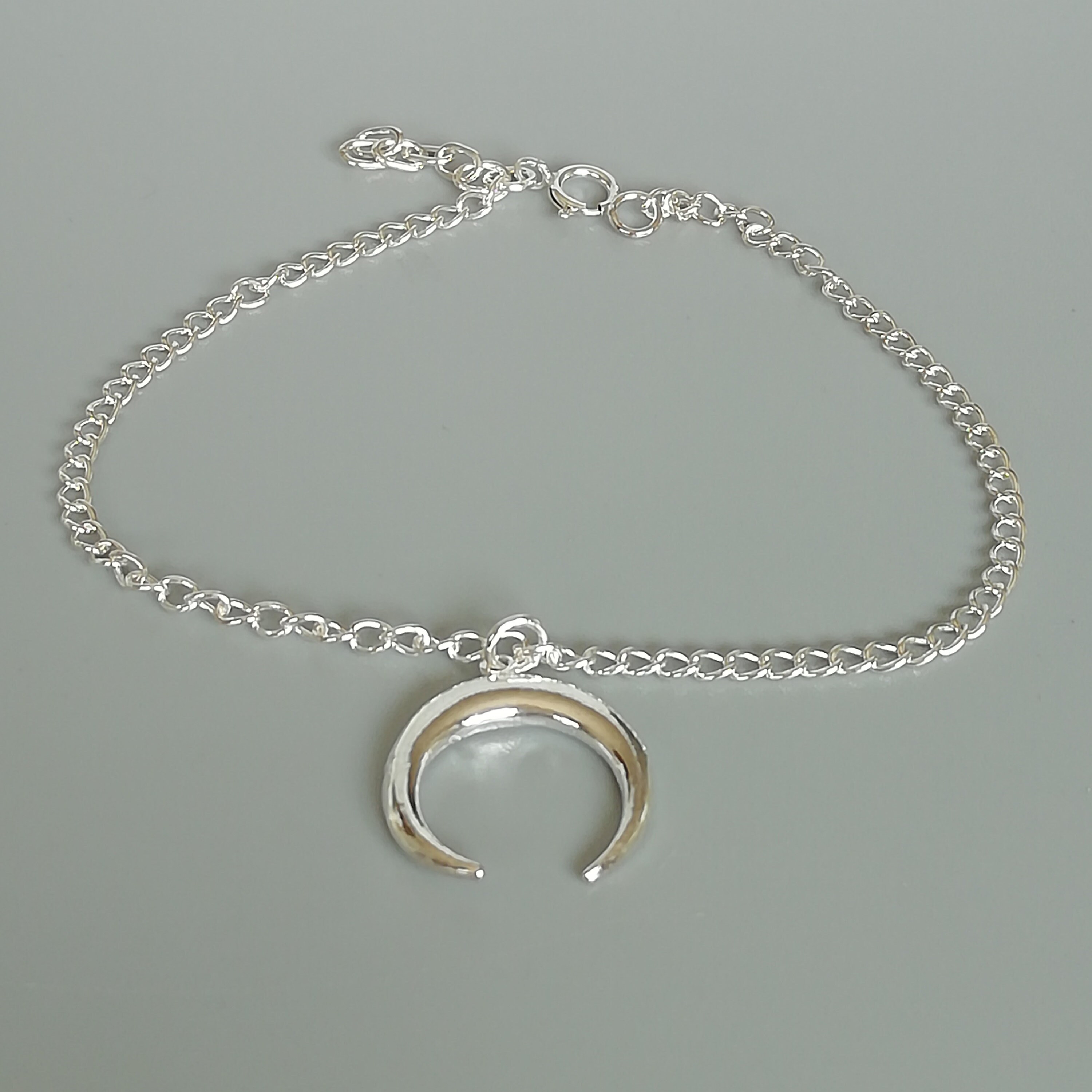 Crescent Moon Bracelet | Sterling Silver Charm Bracelet | Celestial ...
