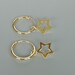 Gold Star Charm Hoop Gold Plated Star Hoops 12 Mm - Etsy