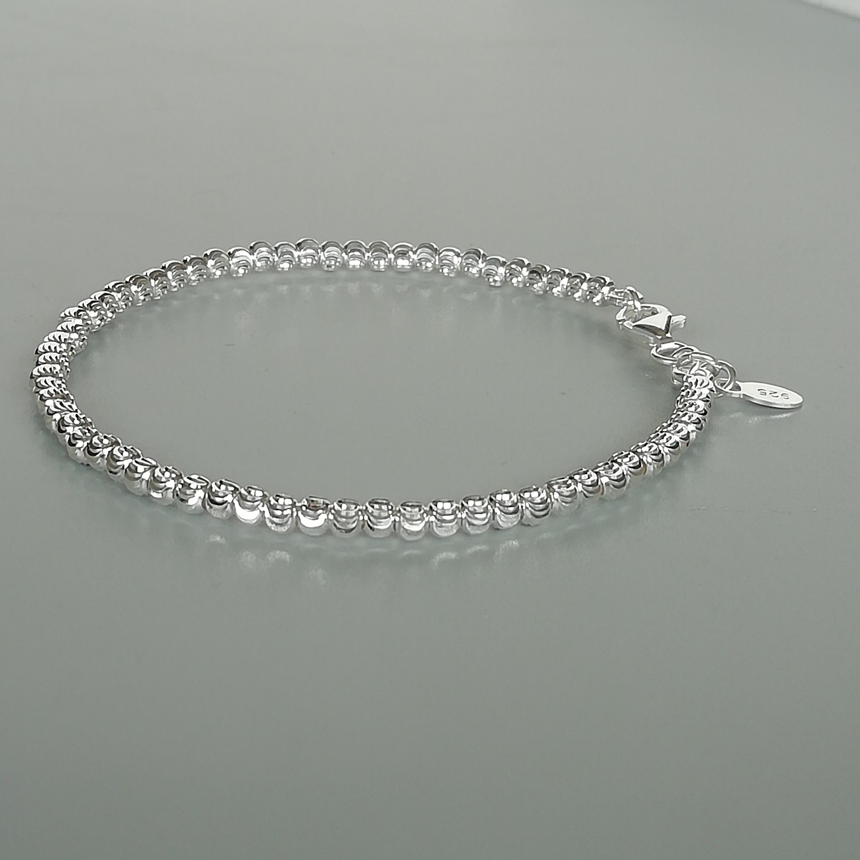 Sterling silver beads bangle Laser cut balls bracelet | Etsy