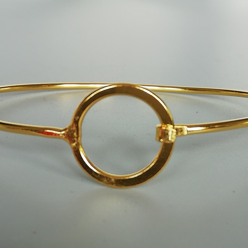 Circle of Life Bangle Gold Plated Sterling Silver Bangle | Etsy