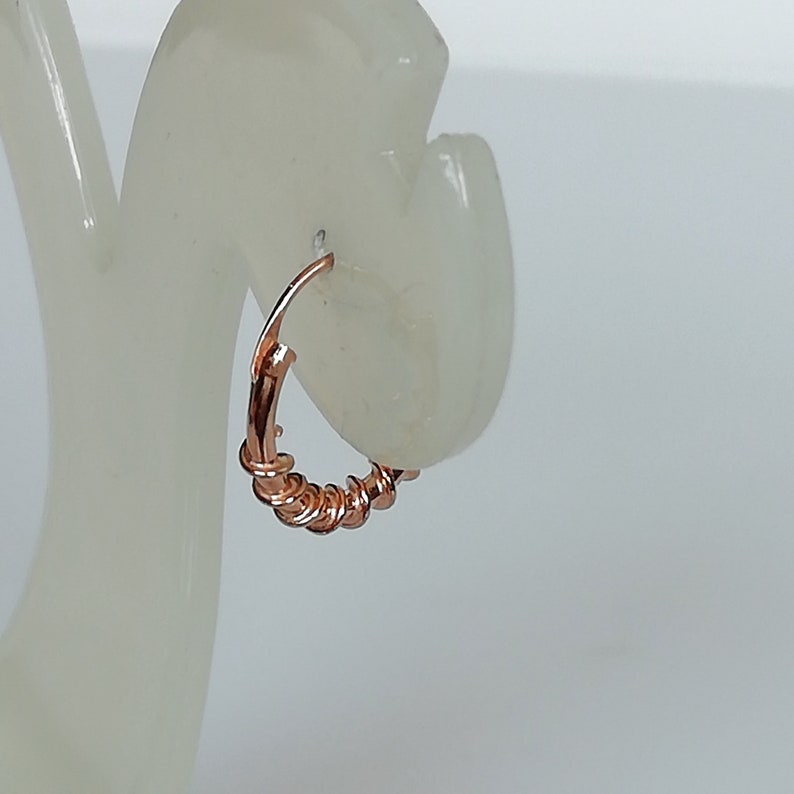 Rose Gold Hoops 12 Mm Pink Hoops Bali Ear Hoops Silver - Etsy