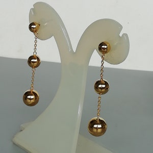 Gold Ball Ear Dangler | Dangle Earrings | Gold Earrings | Sterling ...