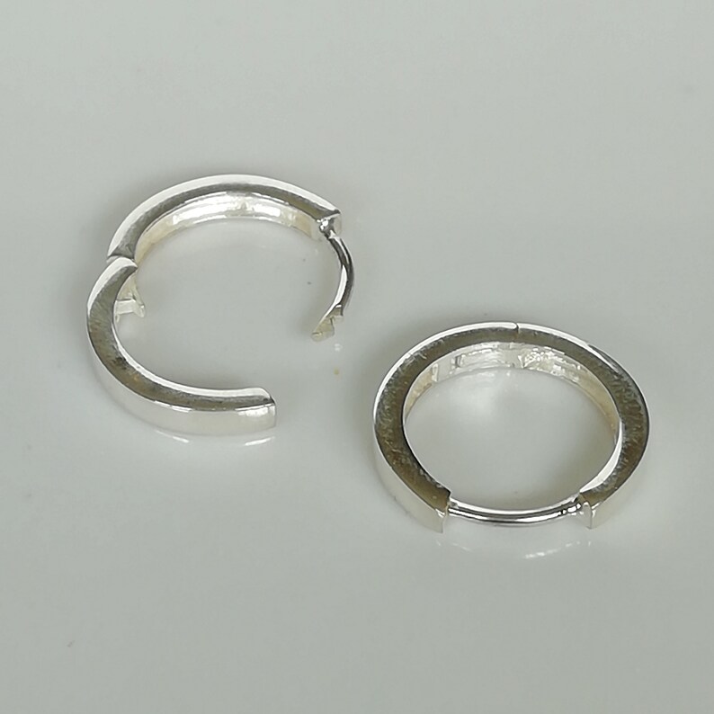 16mm Silver Hoops | Band Hoops | Hinged Hoops | Silver Jewelry ...