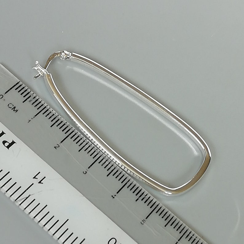 Sterling Silver Large Oval Hoops Long and Bold Hoops | Etsy