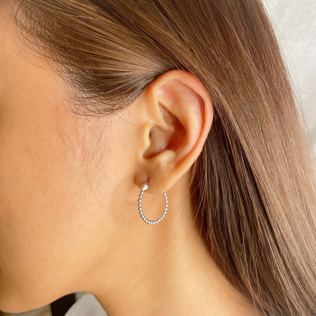 Aros bola plata / Aros plata 20 mm / Aros oreja / Piercings oreja / Aros minimalistas / Aros ...