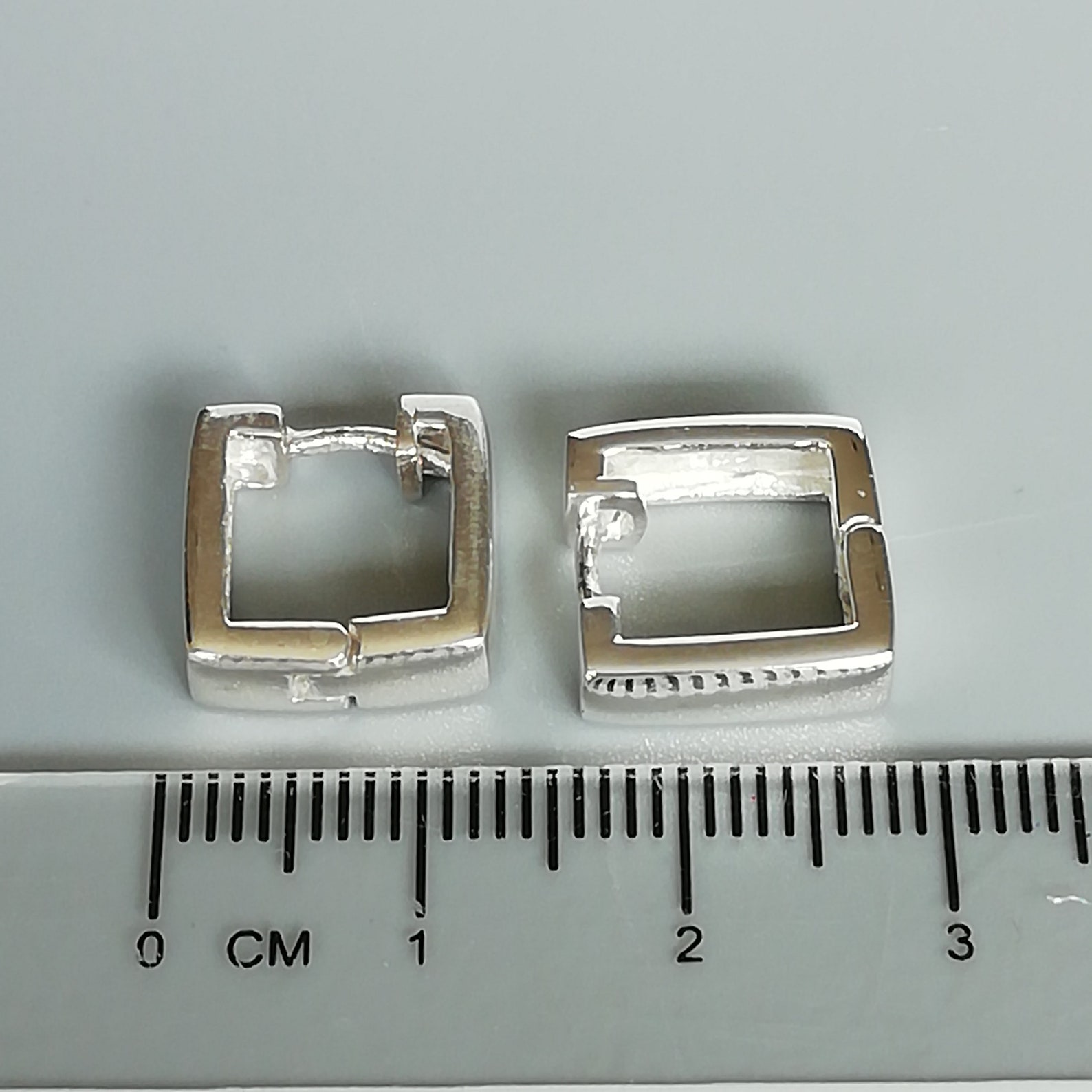 Sterling silver square hoops Hinged hoops Minimalist | Etsy