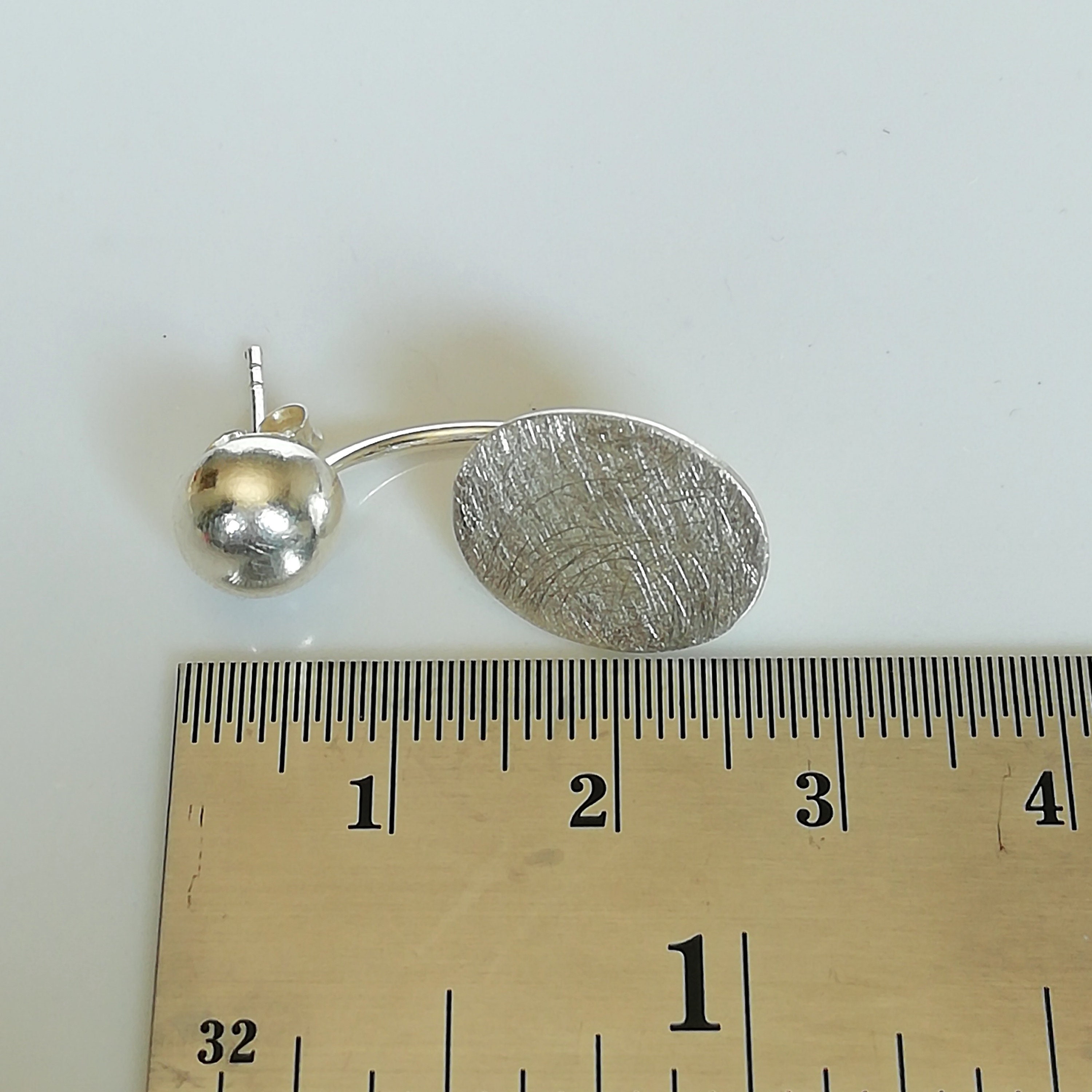 Ear jacket Silver ear jacket Oval ear jacket Bohemian | Etsy