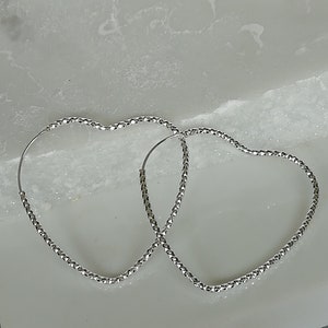 Sterling Silver Endless Heart Hoops | Lightweight Hoops | Sparkly Hoops ...