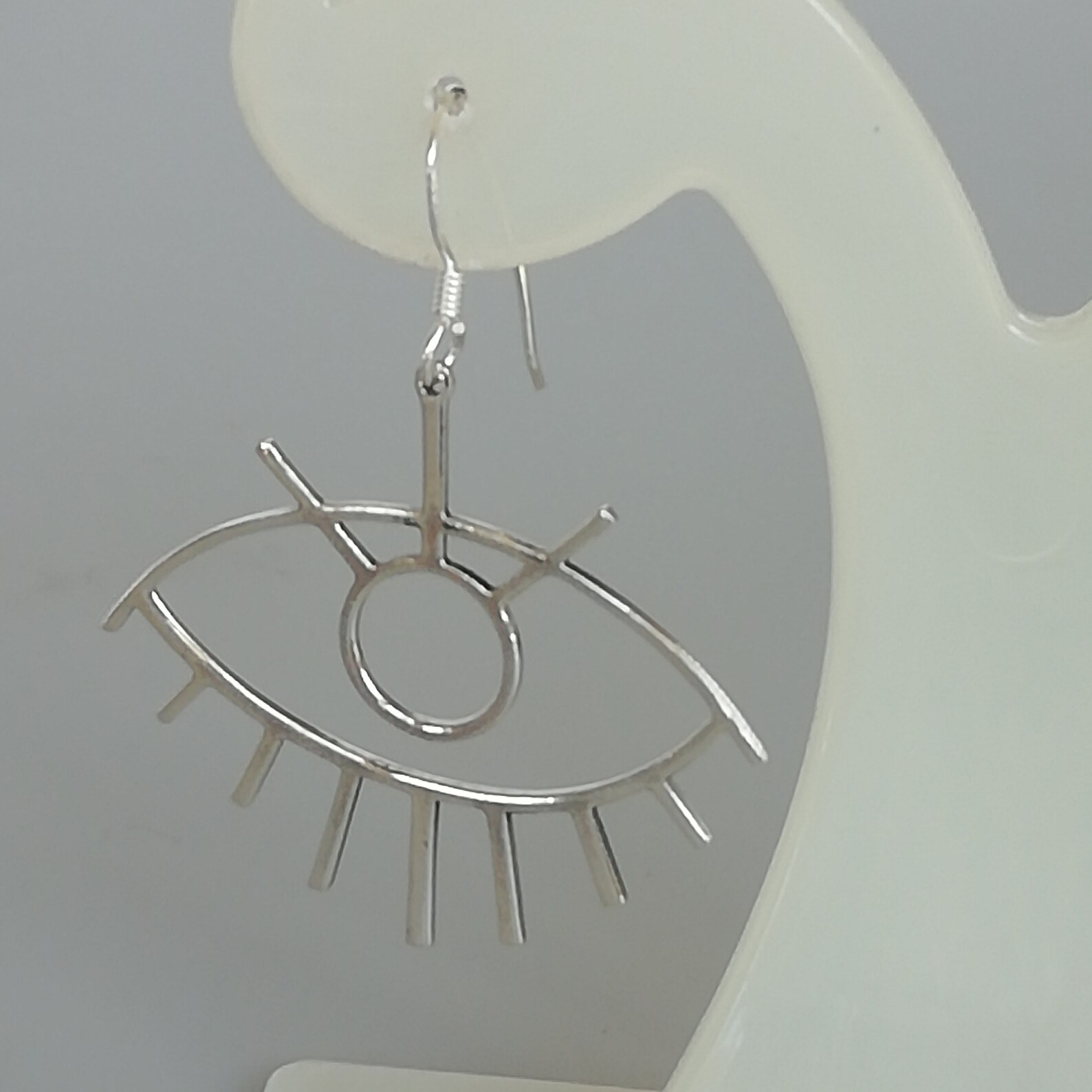 Sterling Silver Evil Eye Earrings Big Eye Ear Danglers | Etsy