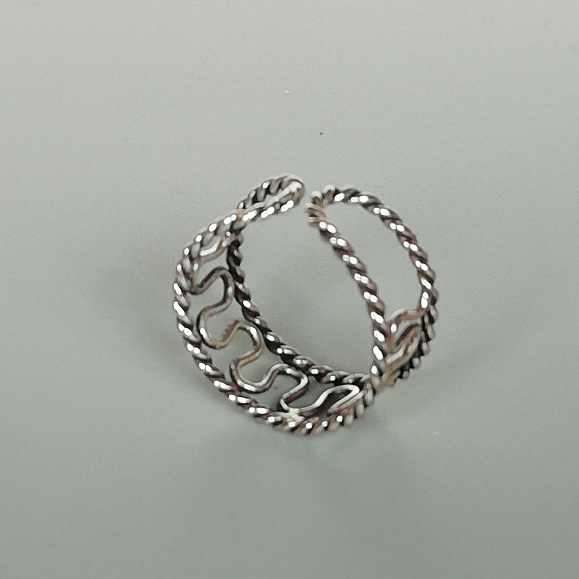 Oxidized Silver Wave Toe Ring | Sterling Silver Toe Band | Free Size ...