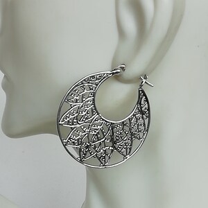 Sterling Silver Filigree Hoops | Egyptian Hoops | Bohemian Hoops ...