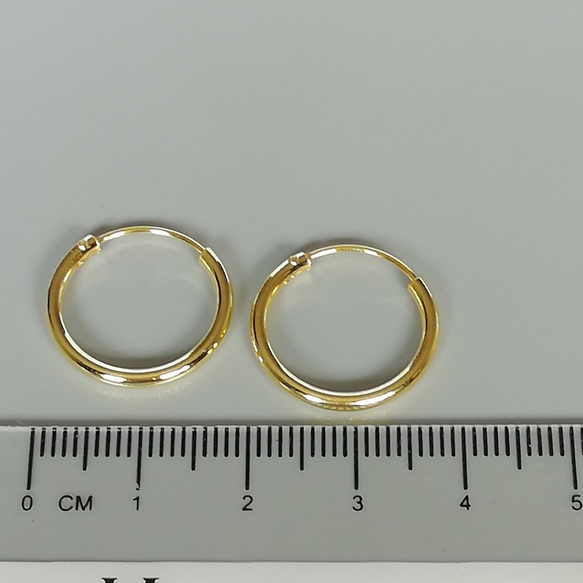 18 mm gold plated hoops Gold hoop earrings Endless ear | Etsy