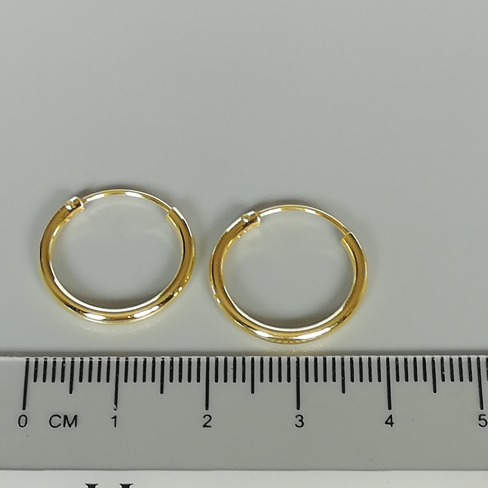 18 mm gold plated hoops Gold hoop earrings Endless ear | Etsy