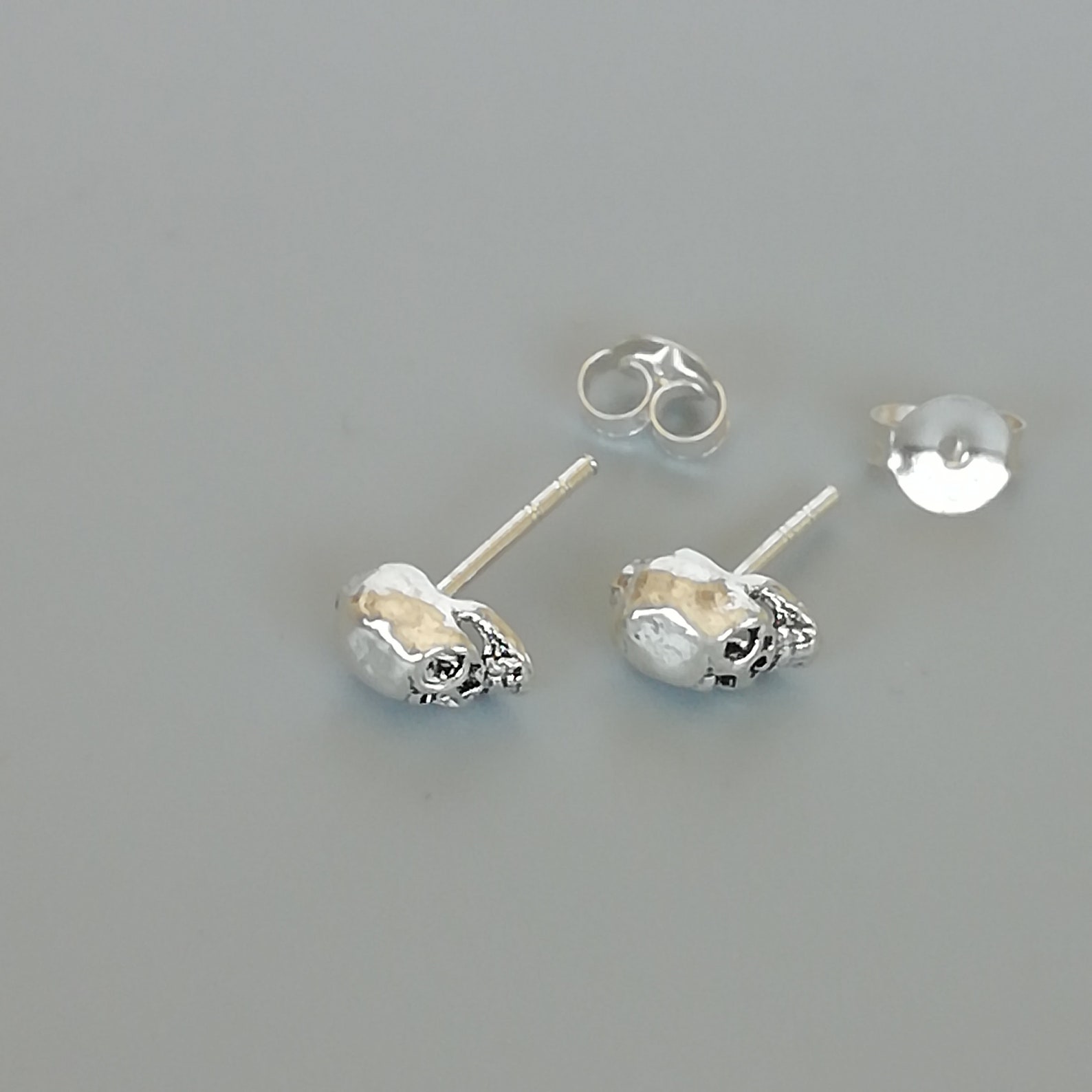 Tiny Skull Ear Studs | Sterling Silver Earrings | Boho and Hippie ...