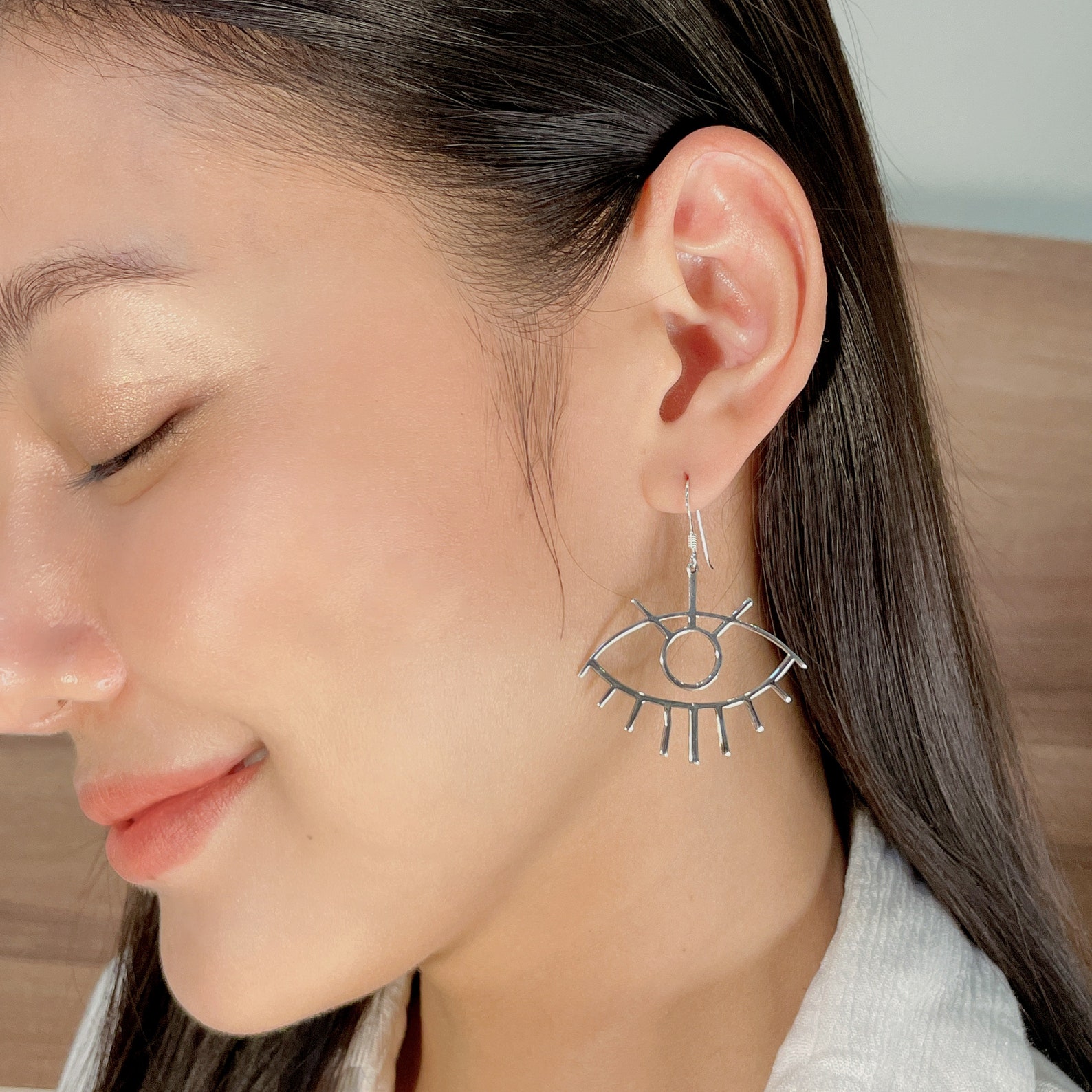 Sterling Silver Evil Eye Earrings Big Eye Ear Danglers - Etsy