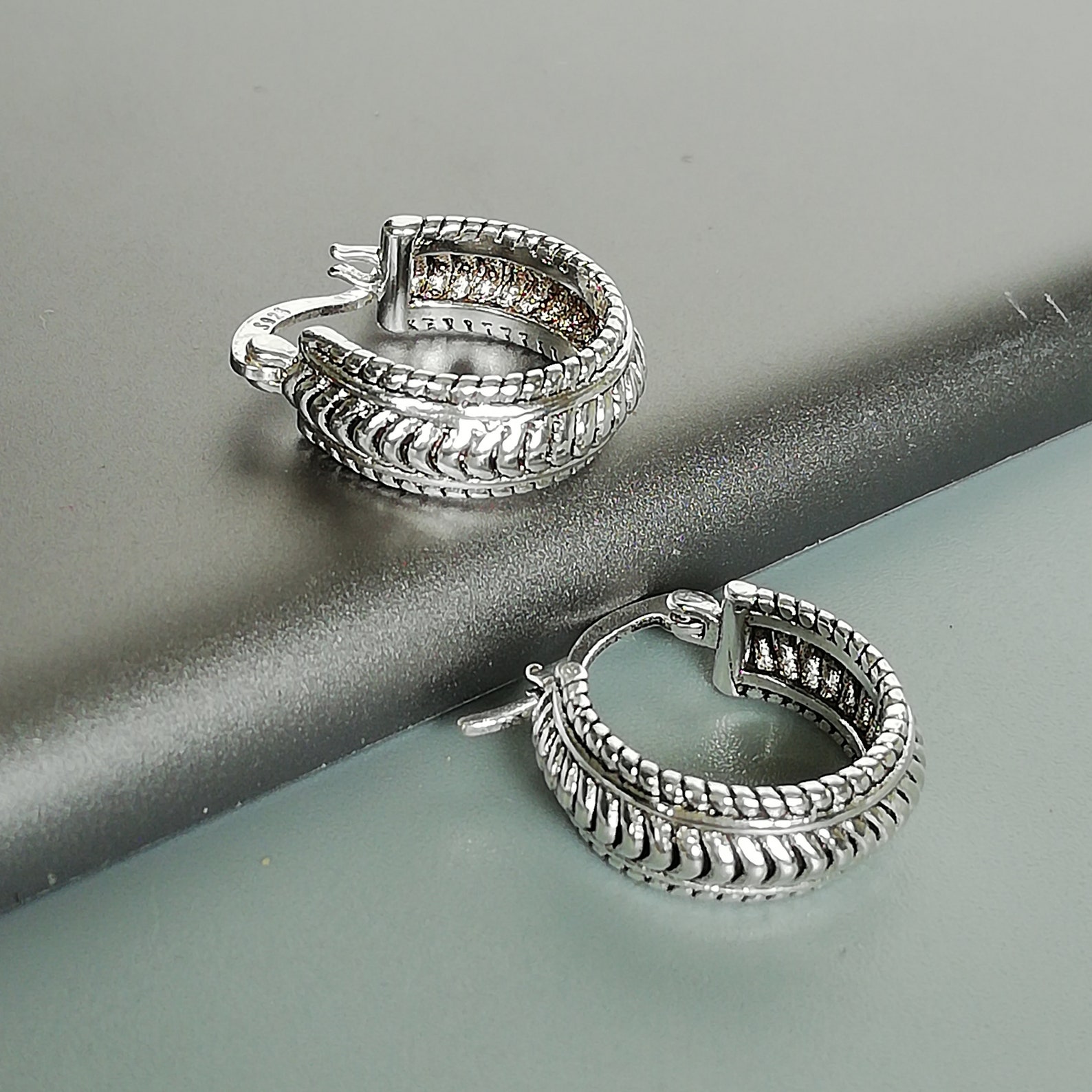 Sterling Silver Egyptian Hoops | Simple 925 Hoops | Bohemian Hoops ...