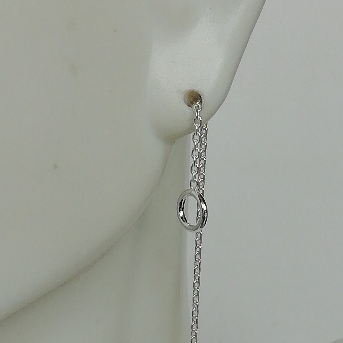 Circle ear threader Chain ear threader Sterling silver | Etsy