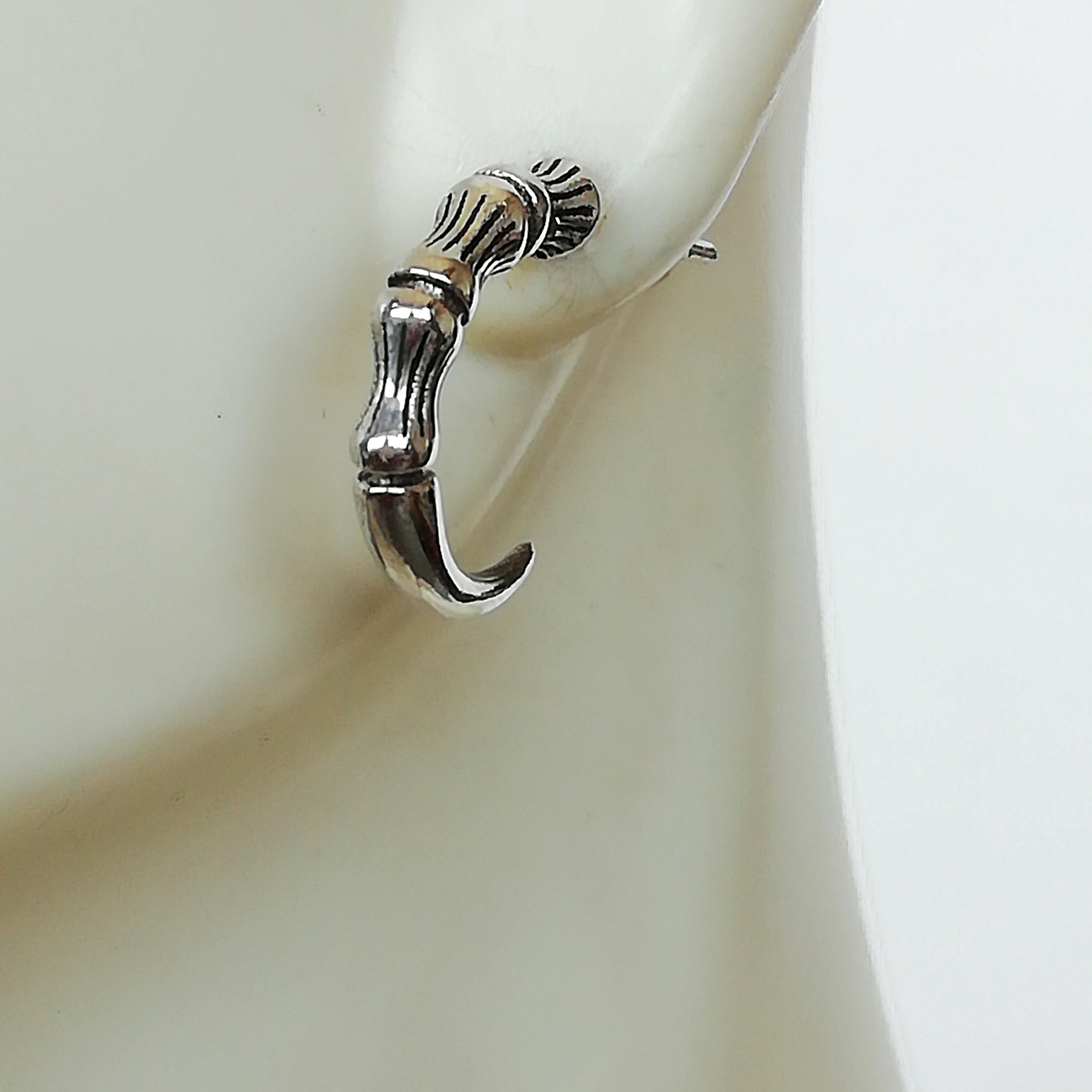 Silver Hoop Earring | Bone Hoops | Interrupted Hoops | Silver Jewelry ...