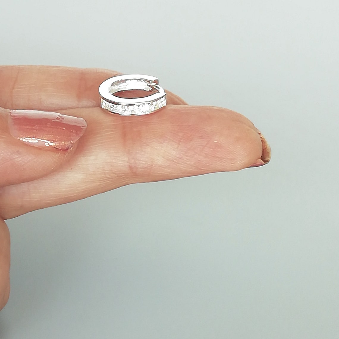 Sterling Silver Cubic Zirconia Hoops 14 Mm Ear Hoops Ear - Etsy