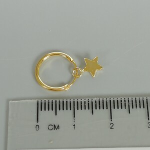 Gold Dipped Star Charm Hoops | 12 Mm Hoop Earrings | Minimalist Hoops ...