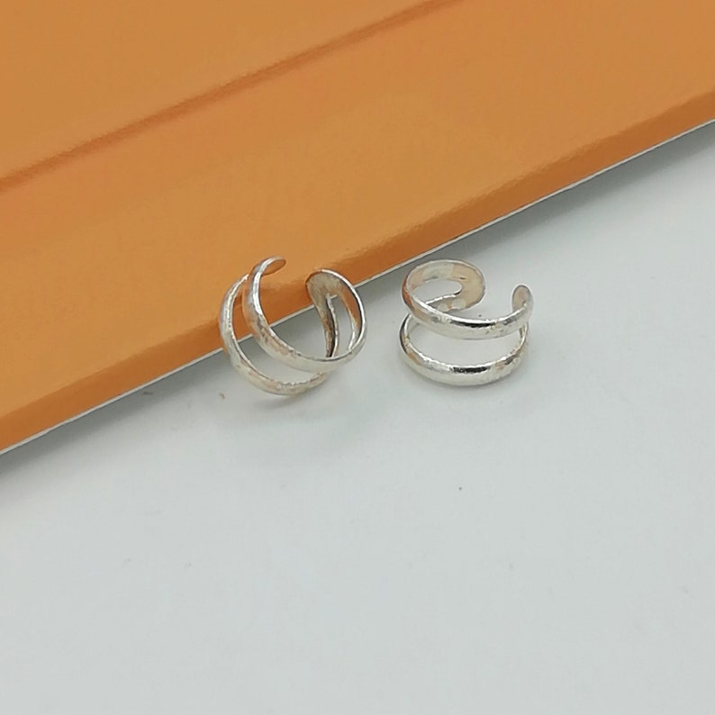 Silver Ear Cuff | Ear Cuff | Two Band Ear Cuff | 925 Silver Cuff ...