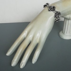 Sterling Silver Rose Bracelet | Electroformed Silver Bracelet | Wrist ...