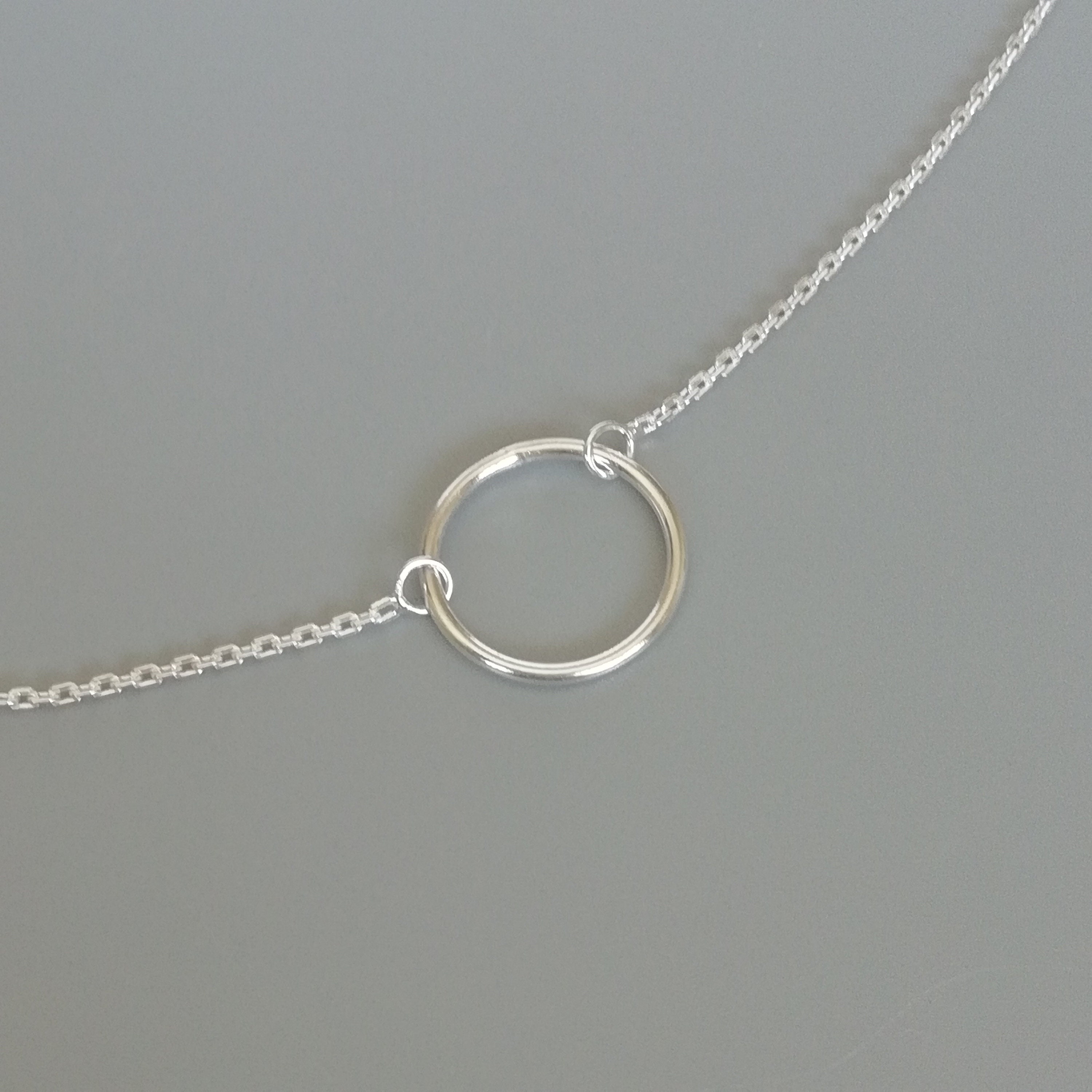 Circle charm necklace Sterling silver necklace Circle of | Etsy